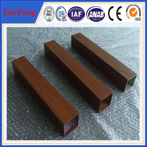 wooden transfer(wood grain transfer printing) aluminum square tube ...